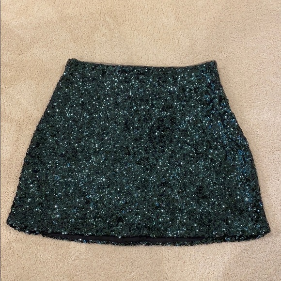 Urban Outfitters | Skirts | Dark Green Sequined Mini Skirt | Poshmark